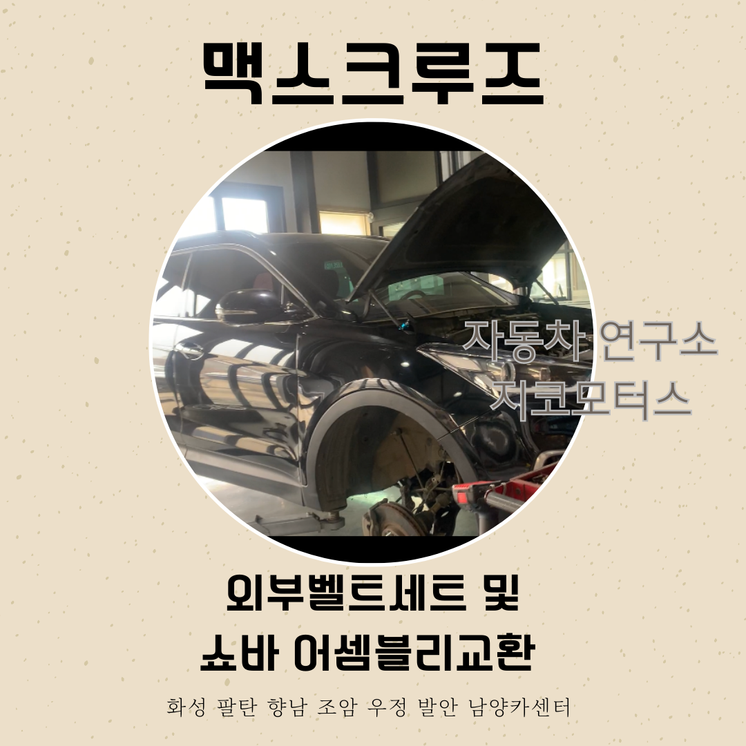 현대 맥스크루즈 외부벨트 세트및 쇼바 어셈블리 교환 작업 경기도 화성시 팔탄면 비즈프로필