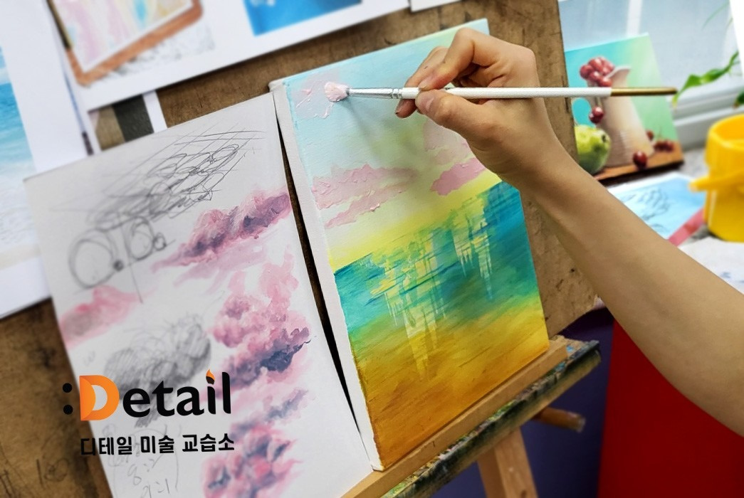 디테일취미미술 예술공간 석양그림 아크릴 풍경화 보조재 표현연습 경기도 부천시 중동 비즈프로필