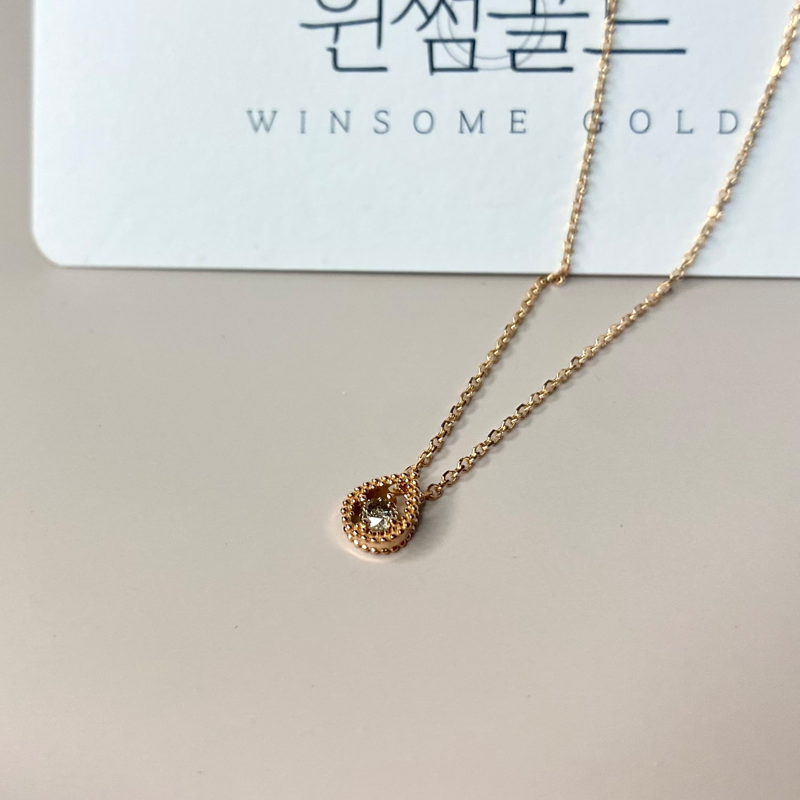 18K 14K 물방울 꼬냑 다이아 목걸이 - 부산광역시 동구 좌천동 | 비즈프로필