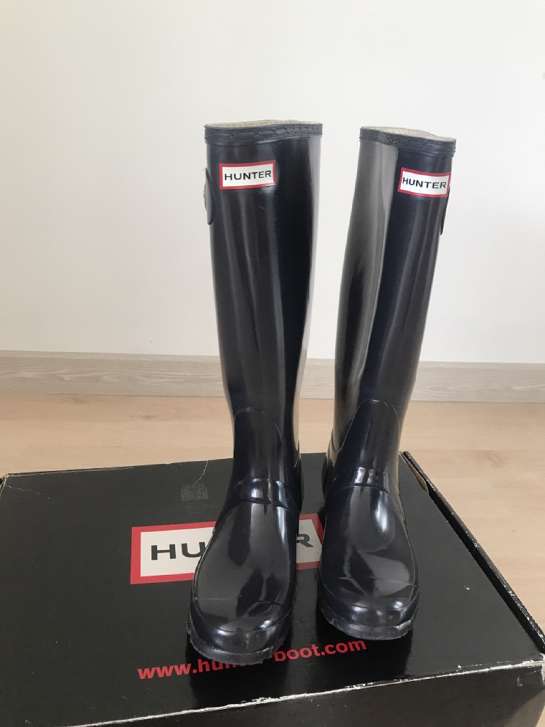 헌터레인부츠 네이비 유광 uk4... | 당근 중고거래