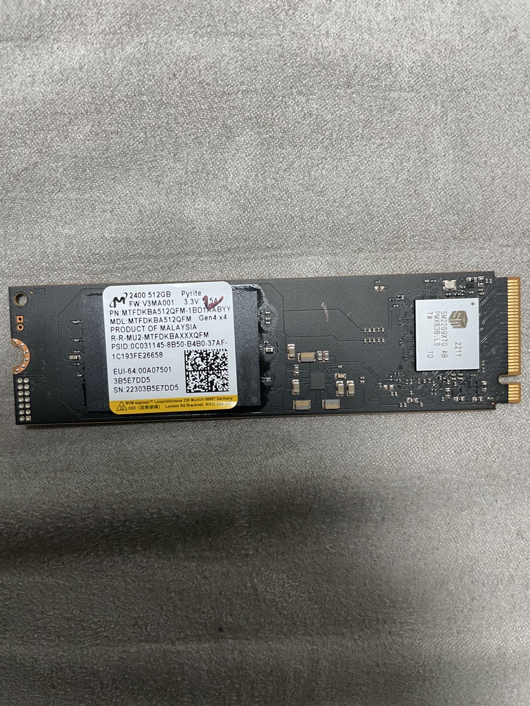 마이크론 SSD 512 gen4... | 당근마켓 중고거래