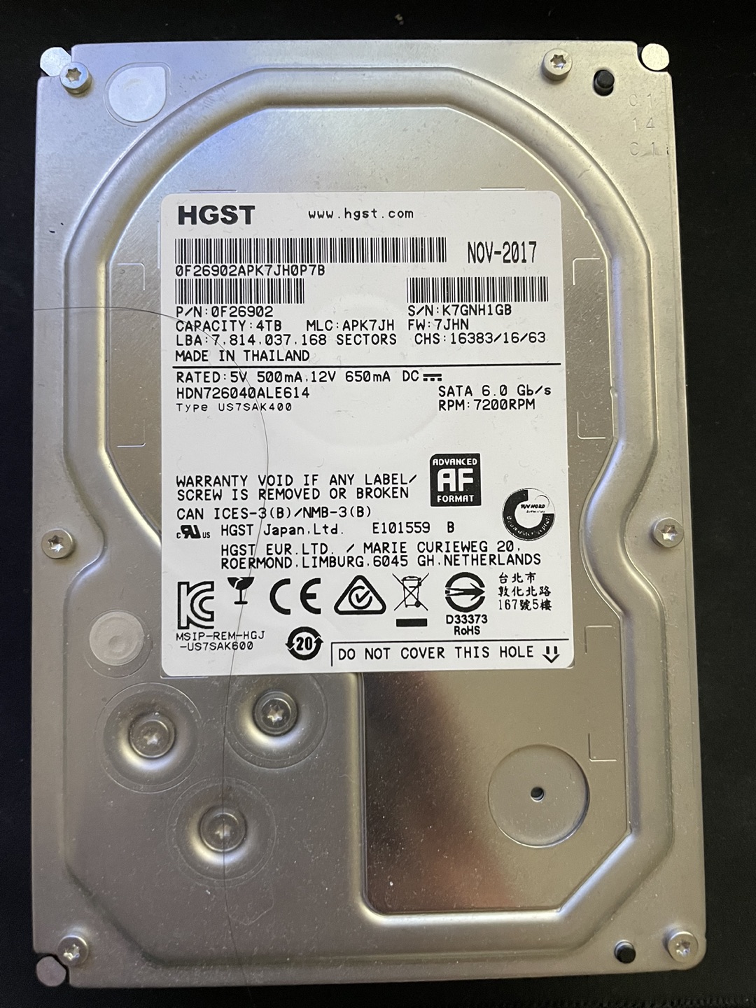 hgst 4tb 하드디스크 팝니다 | 당근 중고거래