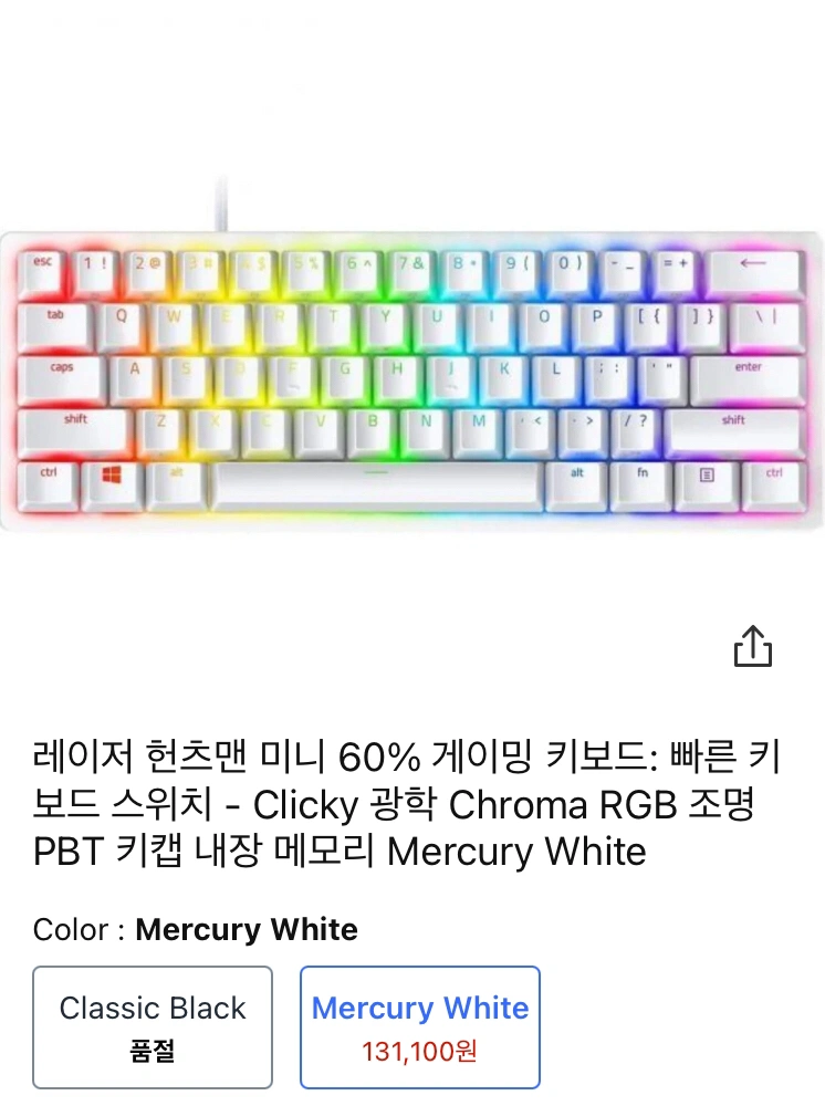 레이저 헌츠맨 미니 화이트 삽니다 당근 중고거래