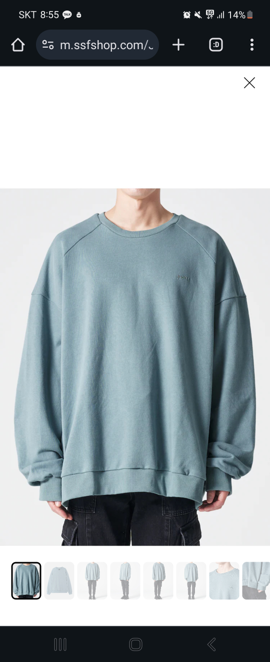 준지 22fw 민트 오버핏 맨투맨 S | 당근 중고거래