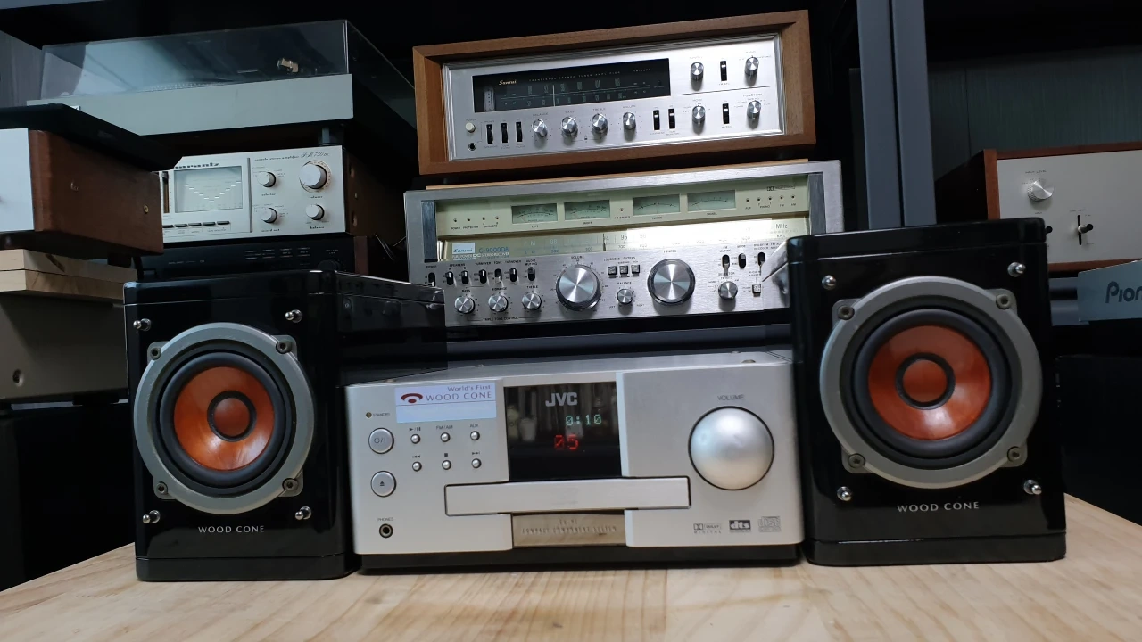 jvc 미니 오디오+우드콘 스피커 | 당근 중고거래