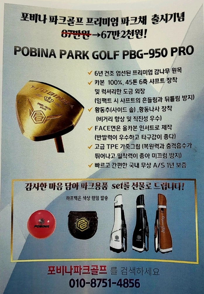 포비나 파크골프 프리미엄 파크채 출시기념 할인 | 스포츠/레저 | 당근 중고거래