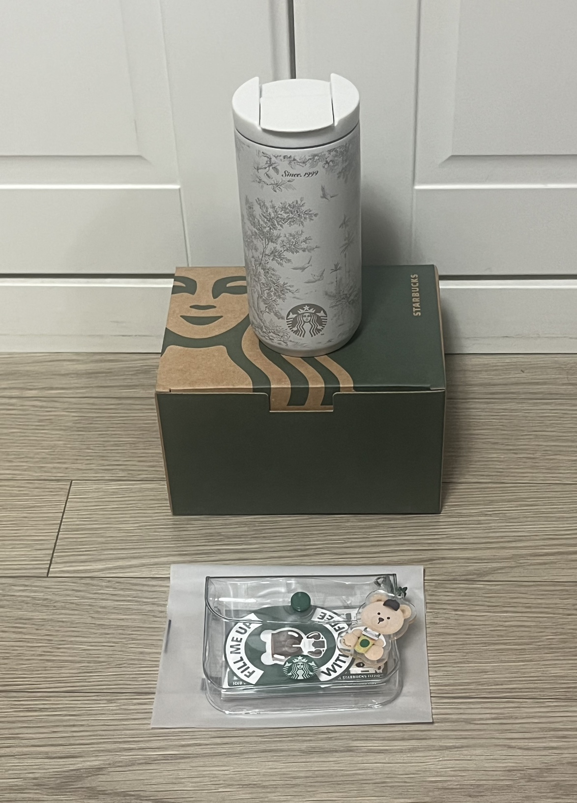 (택포/2개 가격) 스타벅스md SS 프렌치 서머 케셀 텀블러 355ml+나만의 파우치 그린 일괄 판매